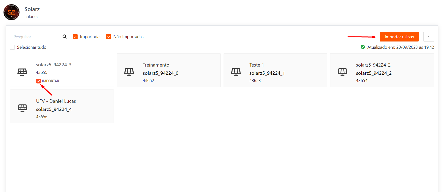 Iniciando o acesso ao SolarZ